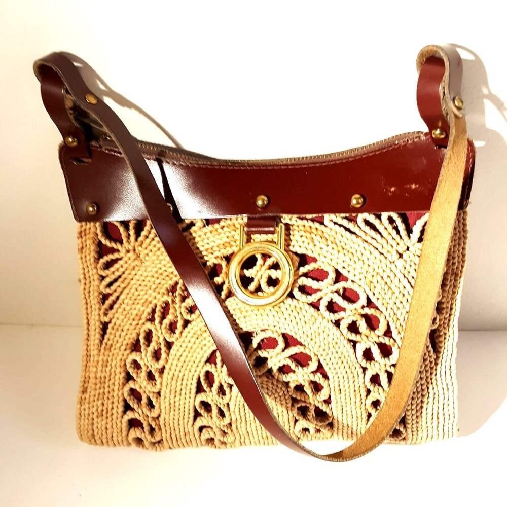 Robin Sisal Leather Shoulder Bag Purse Robin Pockets … - Gem